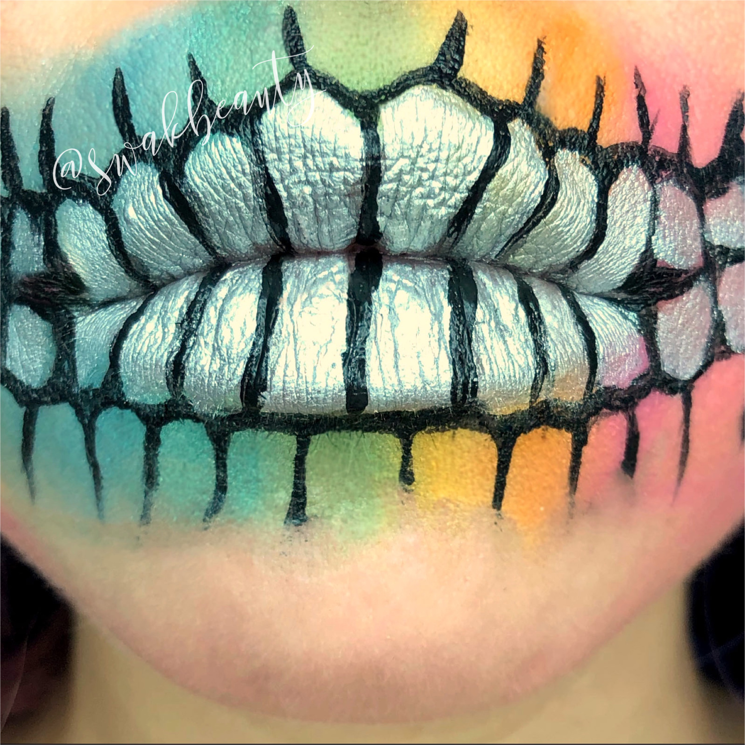 Halloween MOTD – Rainbow Skull – swakbeauty.com
