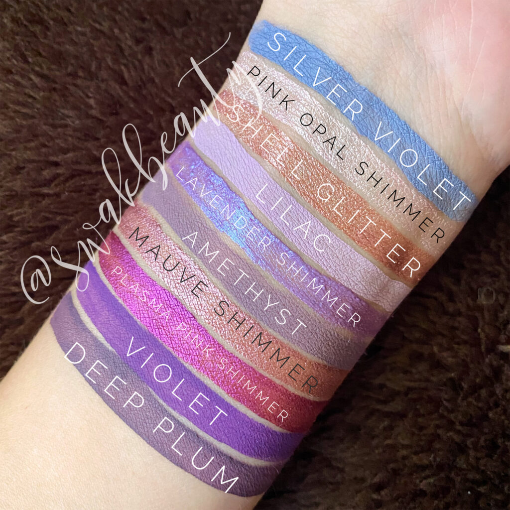 Lavender Shimmer Comparison Swatches – swakbeauty.com